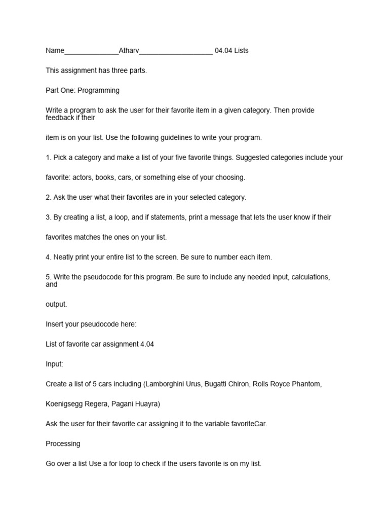04.04 Lists (1) | PDF | Control Flow | Software Development 04.04 Lists (1) | PDF | Control Flow | Software Development