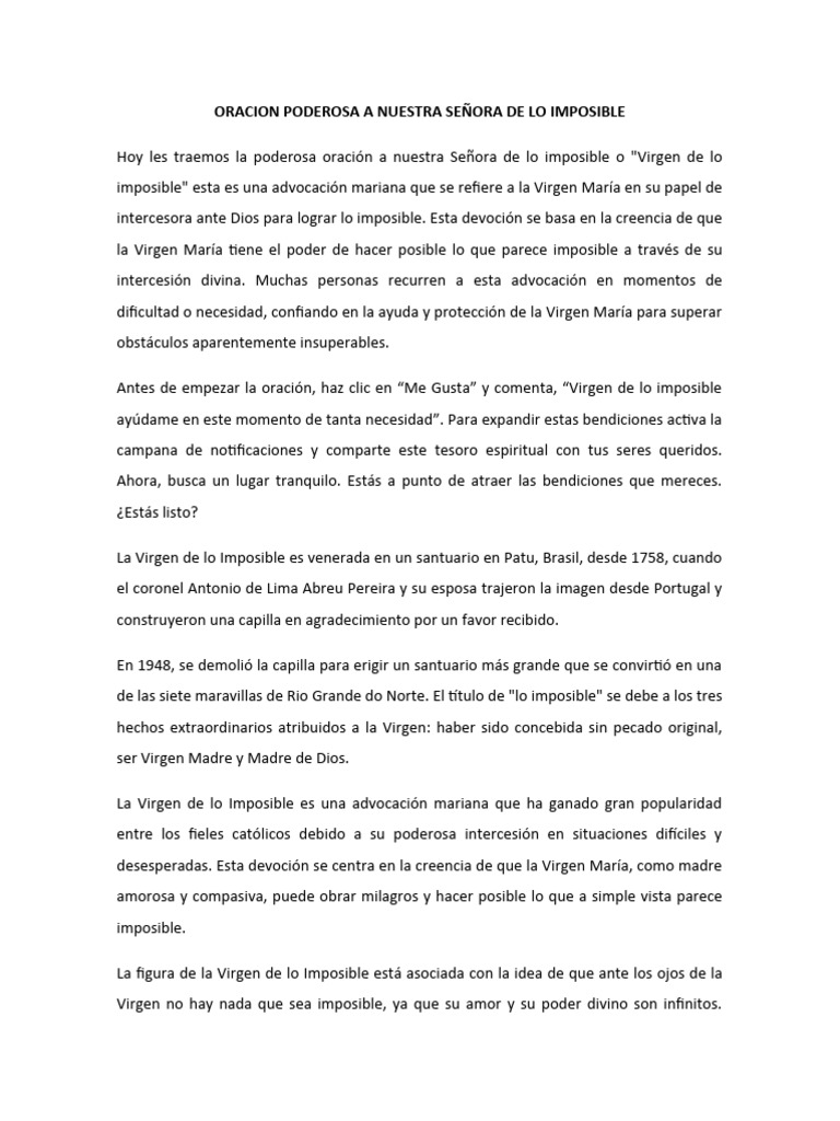 Oracion Poderosa Al Espiritu Santo para Peticion Urgente | PDF | María, madre de Jesús | Intercesión