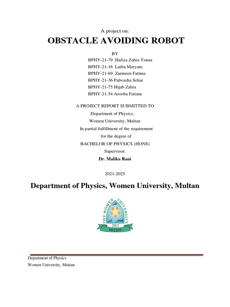 Obstacle Avoiding Robot Project | PDF | Robotics | Wi Fi