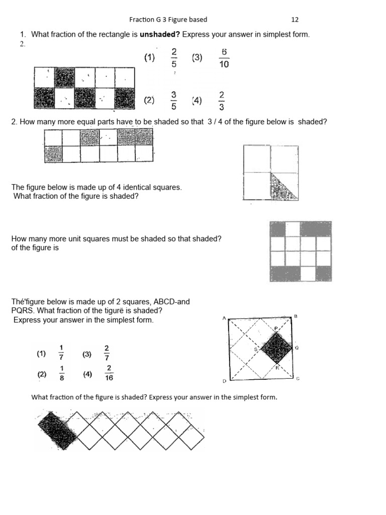 Fraction G 3 Figure Based | PDF | Teaching Methods & Materials