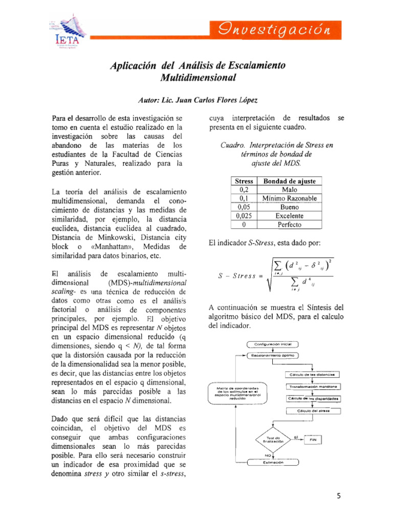 Aplicación Del Análisis de Escalamiento Multidimensional - JC Flores ...