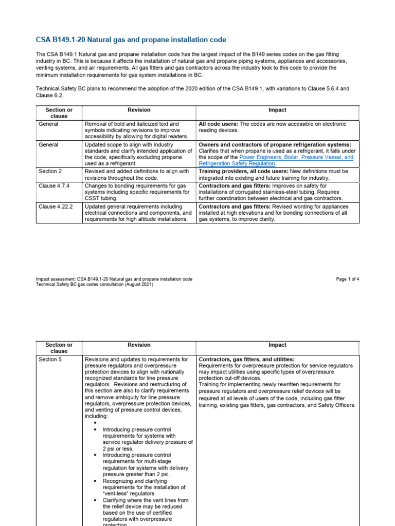 Csa b149 1 2020 Impact Assessment | PDF | Pipe (Fluid Conveyance) | Safety