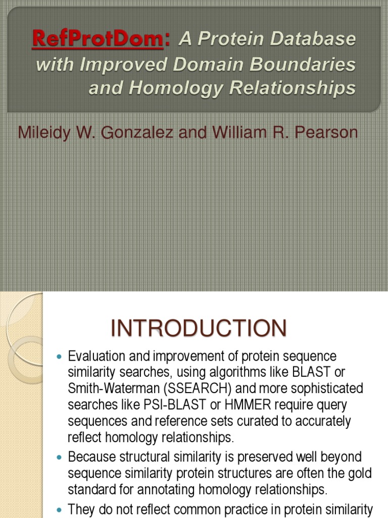 Mileidy W. Gonzalez and William R. Pearson | PDF | Sequence Alignment ...