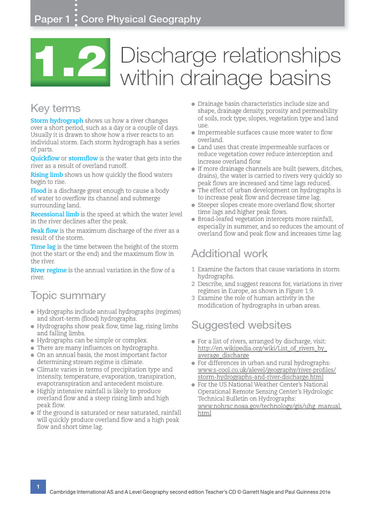 1.2 Discharge Relationships Within Drainage Basins | PDF