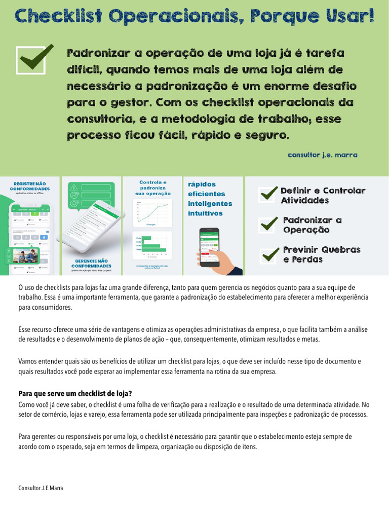 Manual Checklist Operacionais aplicação | PDF | Padronização | Tubarões