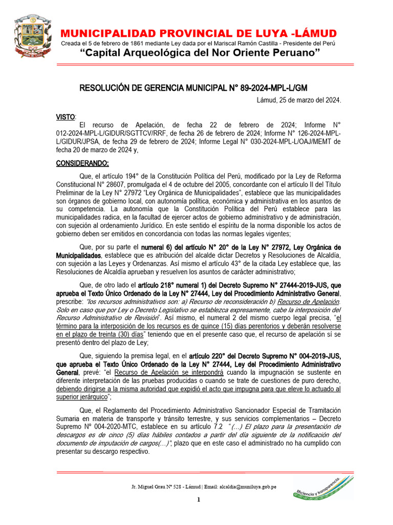 CONFIRMACIÓN DE RESOL. | PDF
