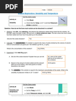 Solubility and Temperature: Answer Key | PDF | Science & Mathematics