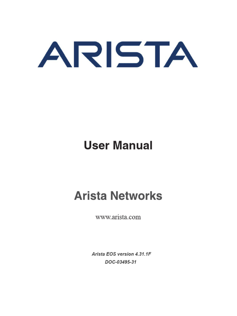 Arista EOS User Manual | PDF