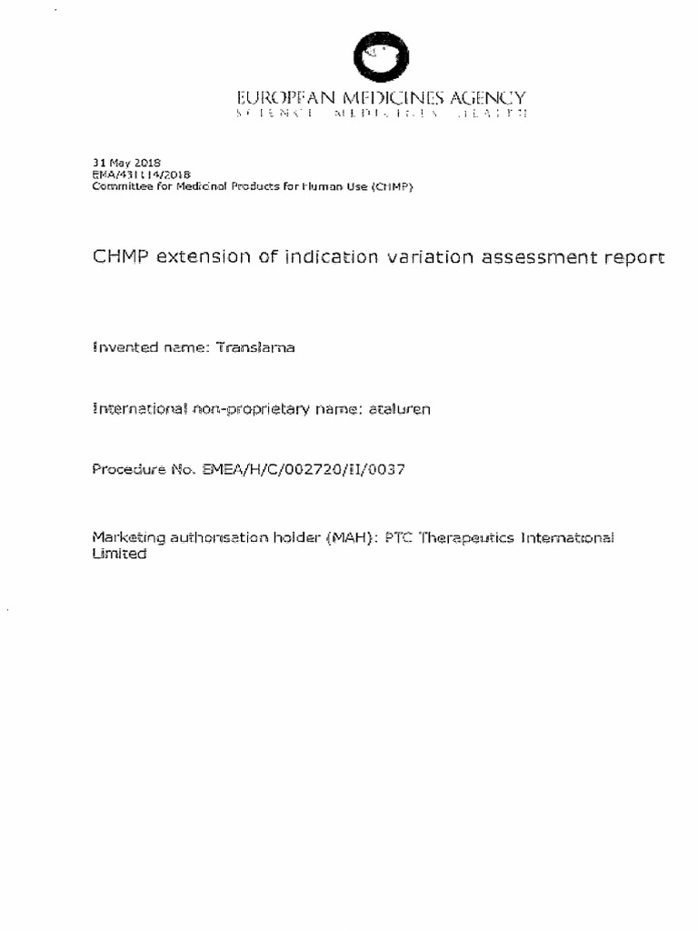 CHMP Extension of Indication Variation | Download Free PDF | Medical ...