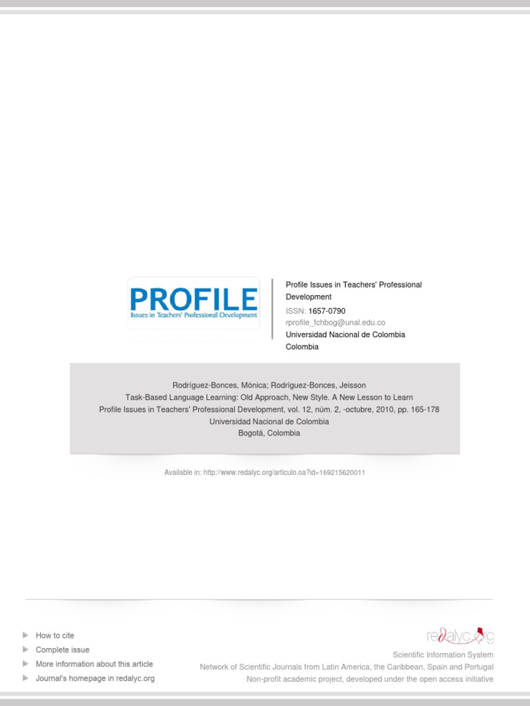 Task-Based Language Learning Old Approach, New Style. A New Lesson To Learn | PDF | Ciencia y ...