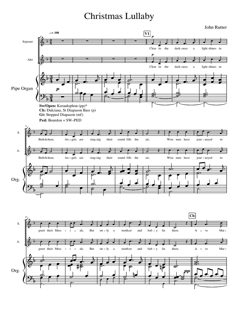 John Rutter - Christmas Lullaby - Full Score | PDF | Compositions ...