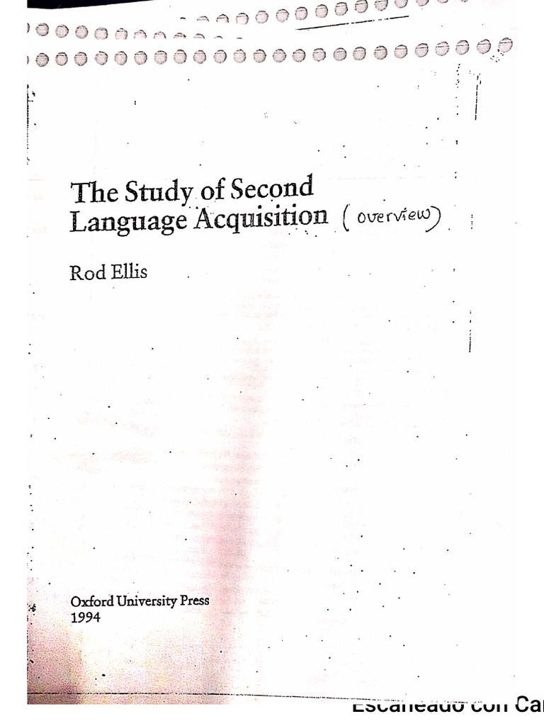 The Study of Second Language Acquisition | PDF