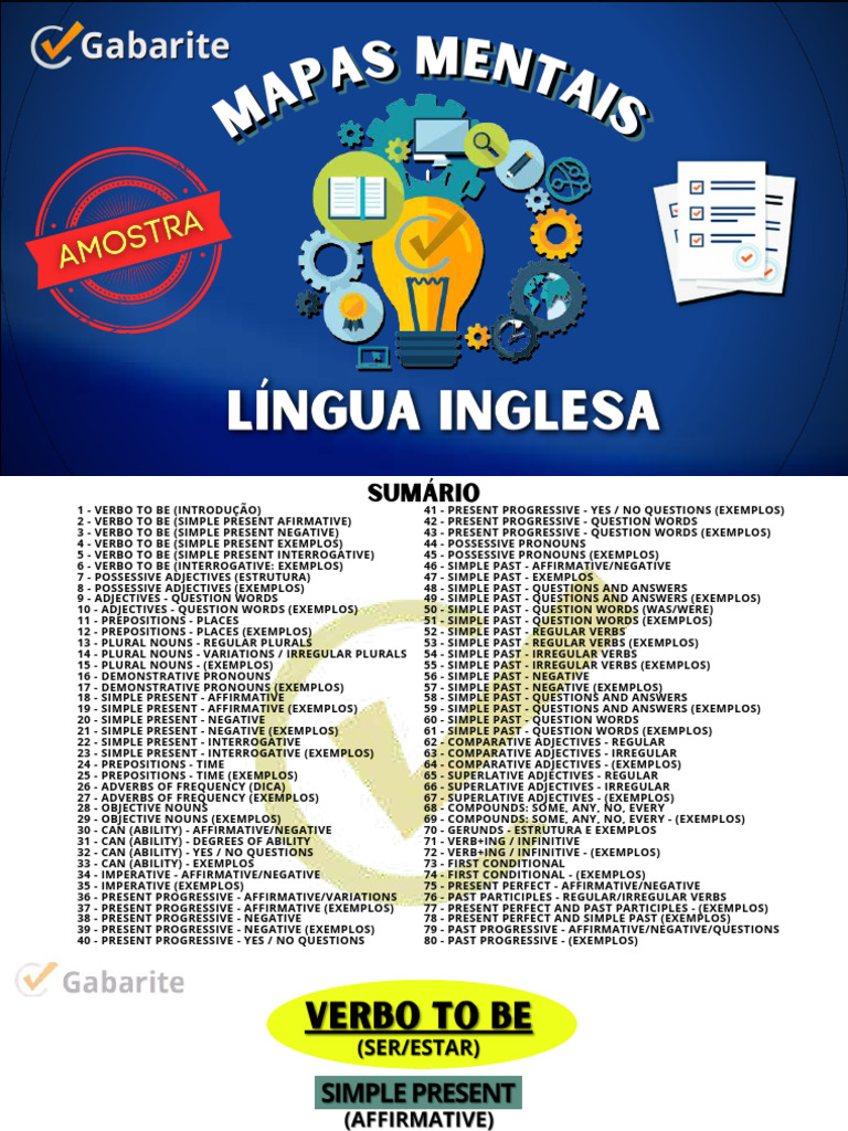Mapas Mentais de Verbos em Inglês | PDF | Adjective | Plural
