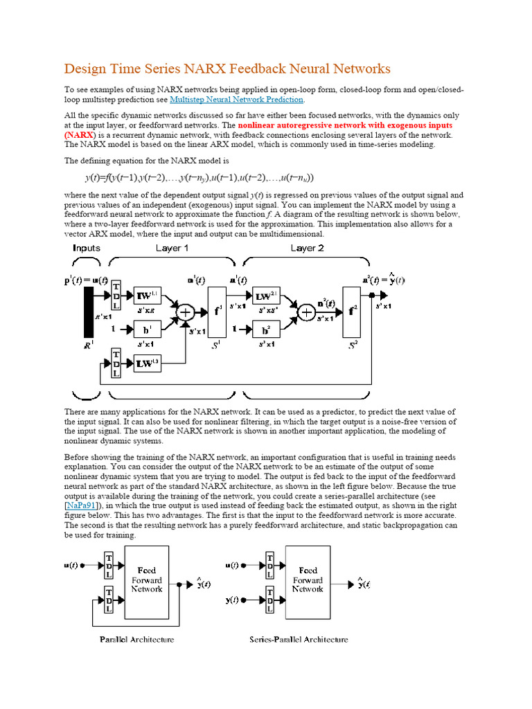 Narx Model Nn 0 Matlab Pdf Artificial Neural Network Time Series