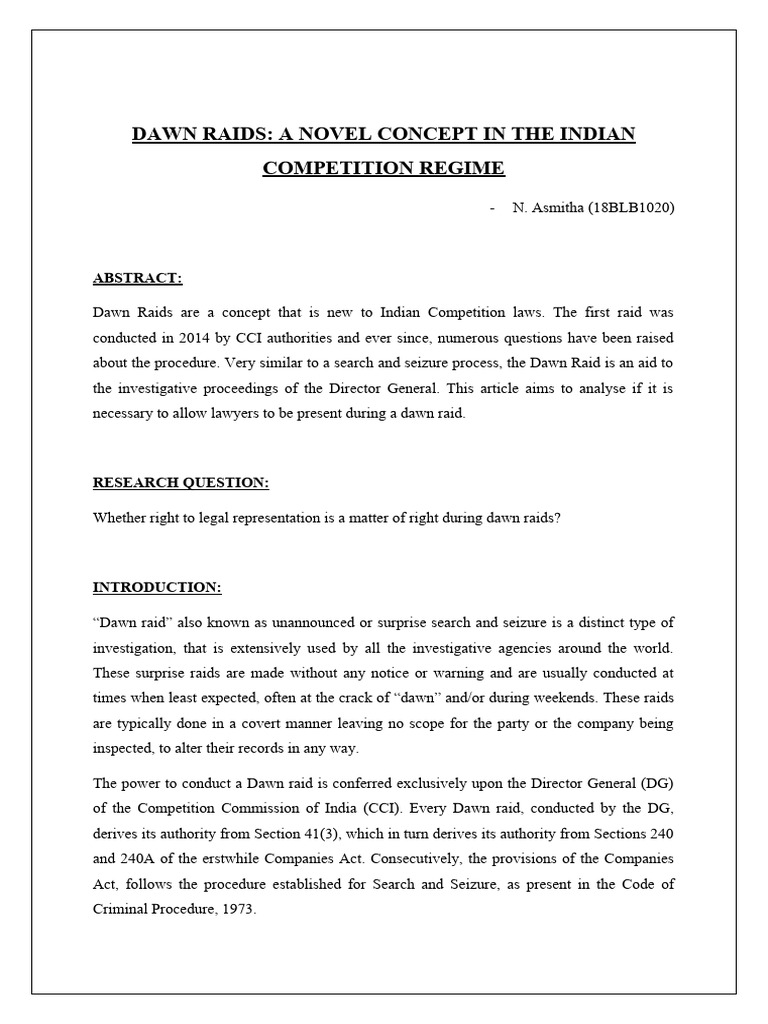 Legal Representation in Dawn Raids | PDF | Right To Counsel | Search ...
