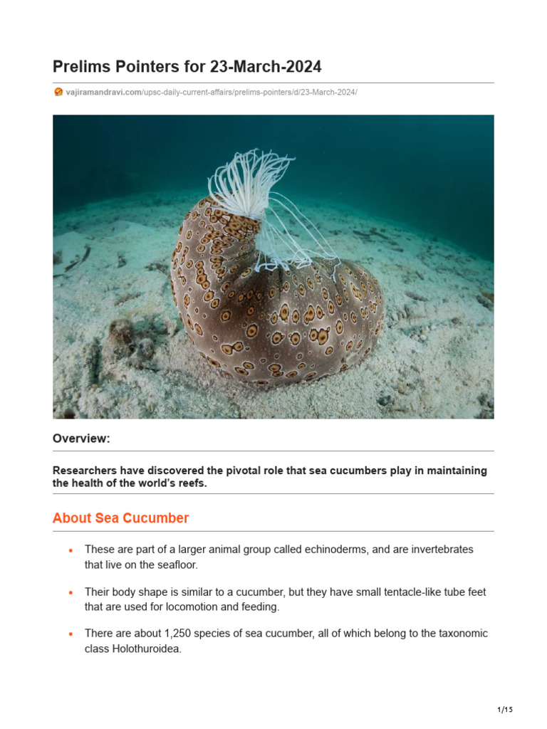 Prelims Pointers For 23 March 2024 | PDF | Galápagos Islands | Bhutan