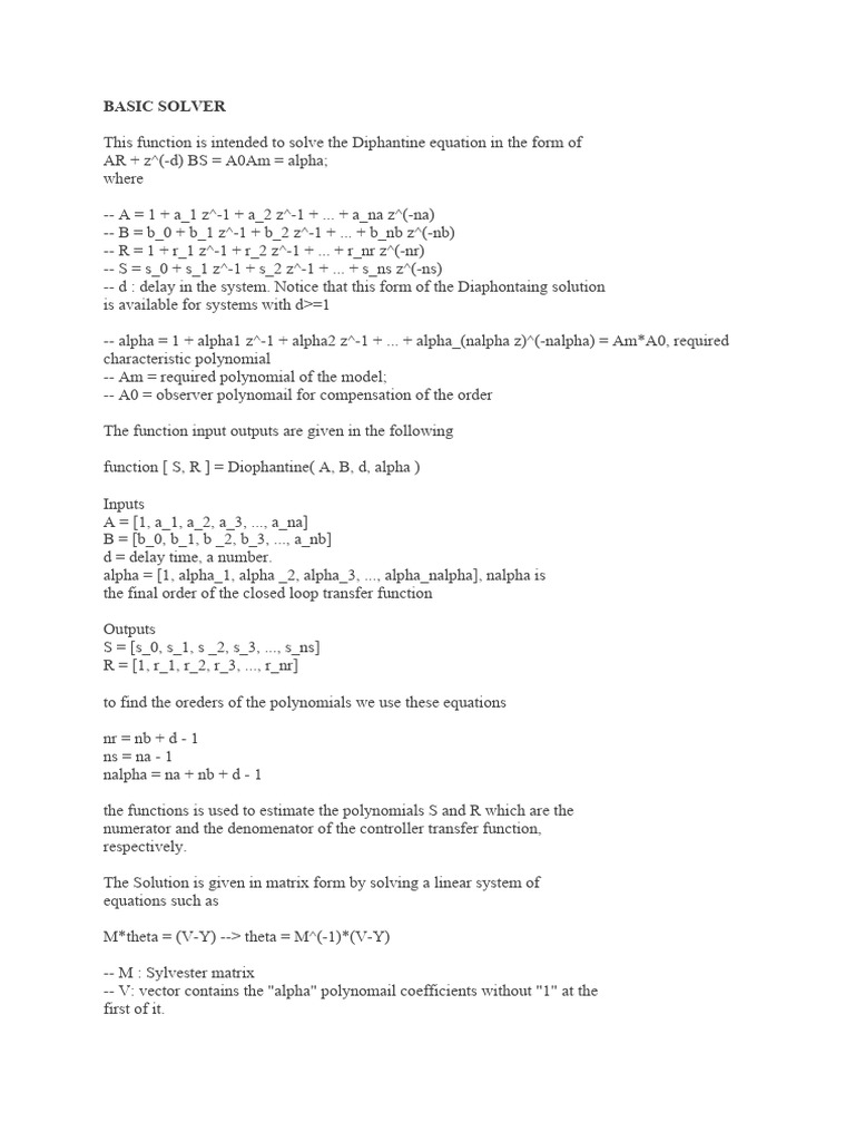 Diophantine Equation Solver Function | PDF | Polynomial | Numerical Analysis