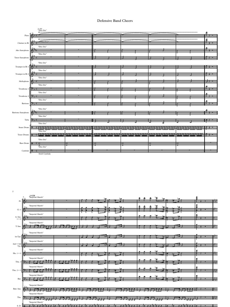 Defensive Band Cheers - Score and Parts | PDF | Instruments de musique ...