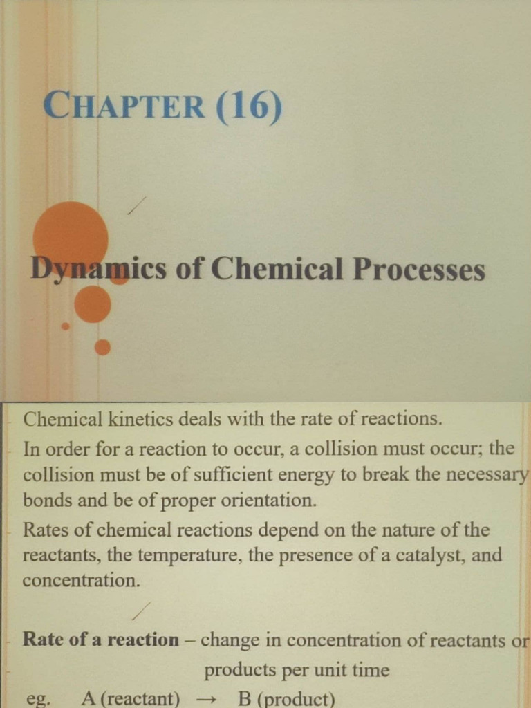 Dynamics of Chemical Processes | PDF