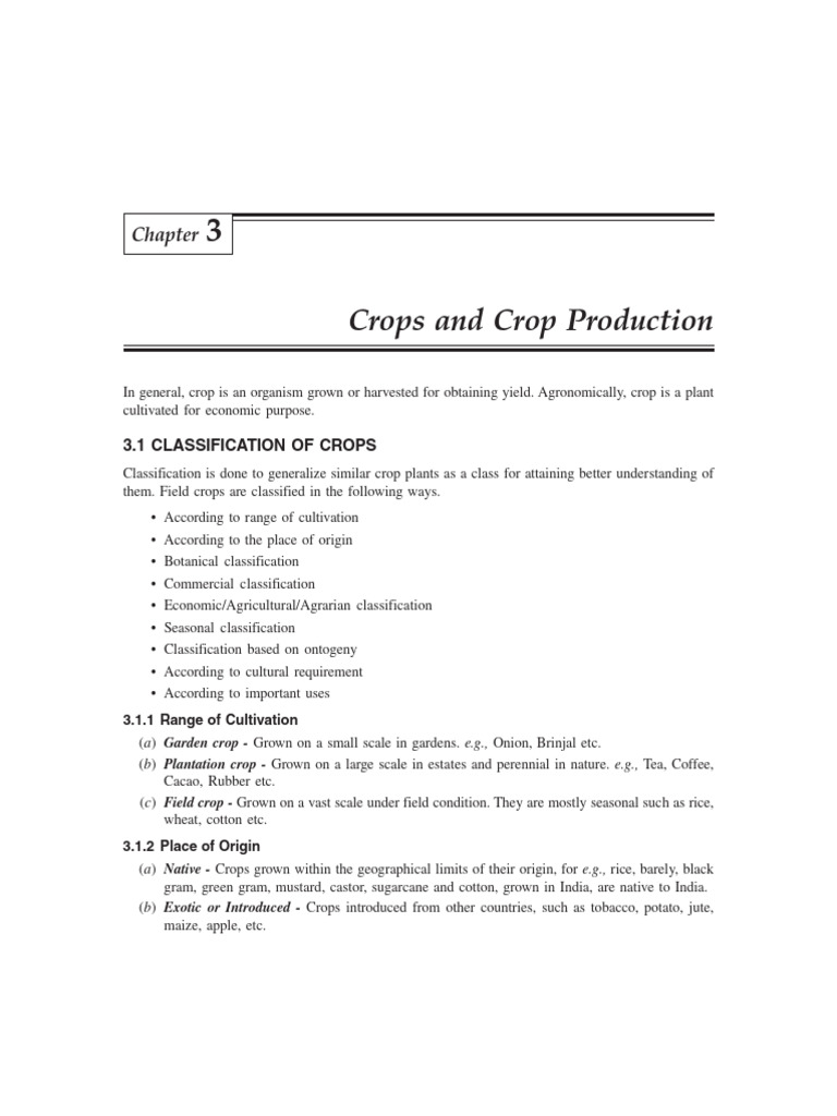 Classification of Crops | Download Free PDF | Crops | Cereals