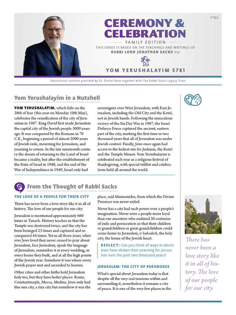 Yom Yerushalayim FINAL | PDF | Jerusalem | Temple Mount