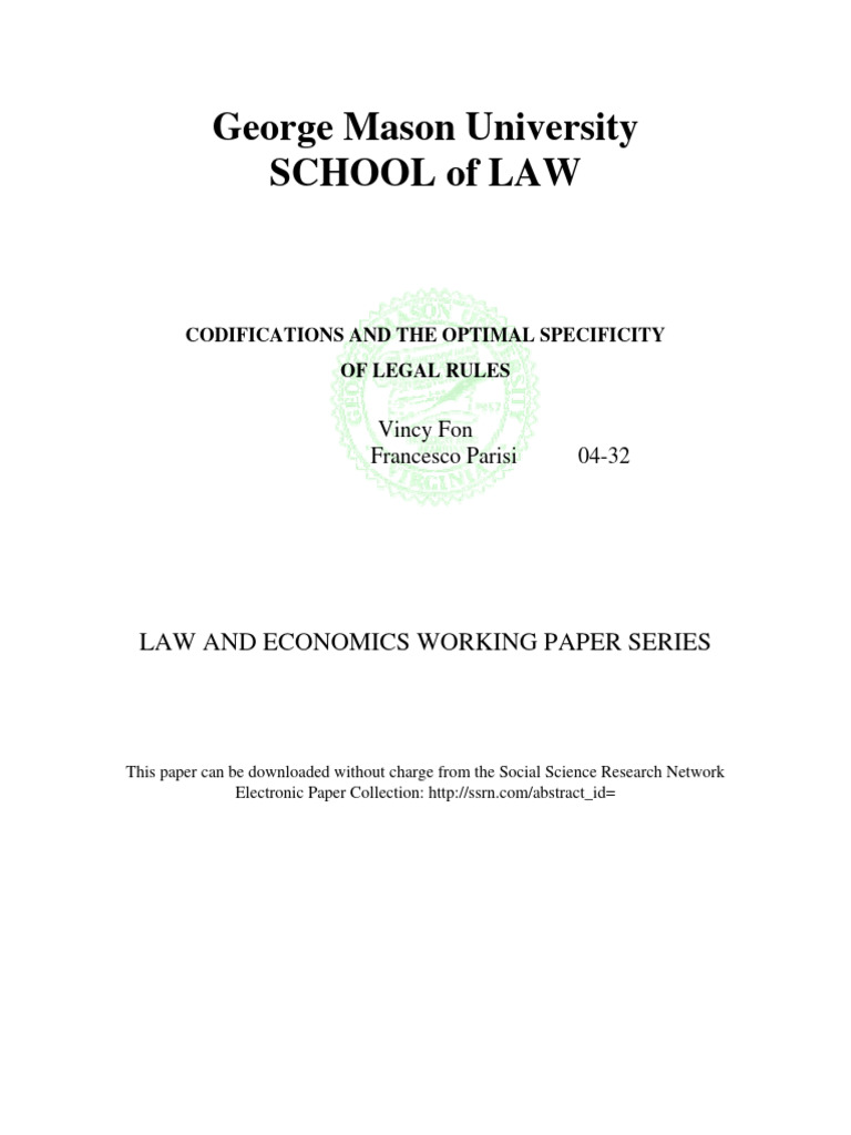 Optimal Specificity in Legal Codifications | PDF | Codification (Law)