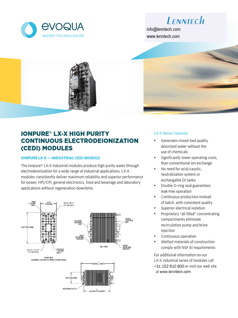 IonPure LX X L | PDF | Applied And Interdisciplinary Physics | Materials