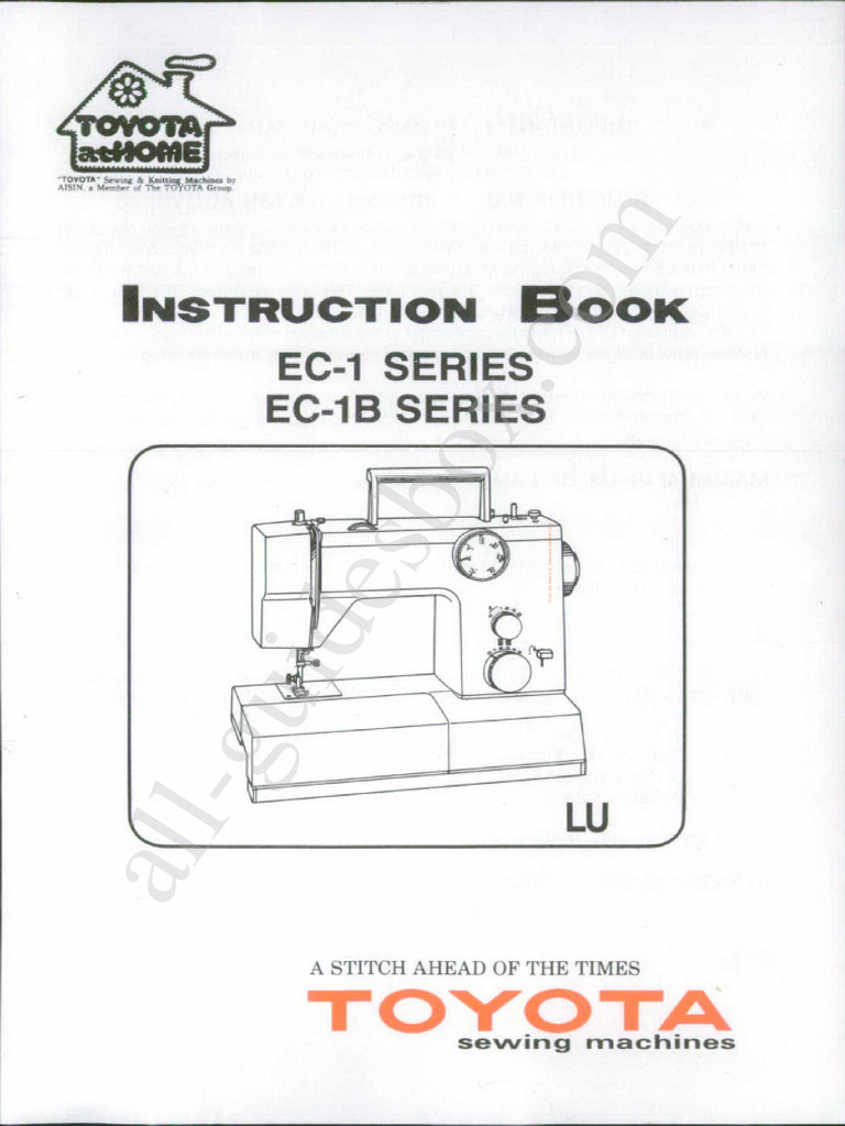 Toyota EC-1/EC-1B Sewing Machine Instruction Manual | PDF
