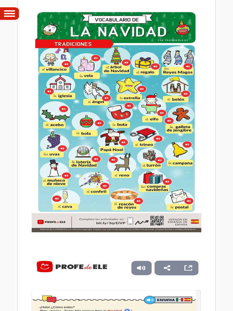 Vocabulario de La Navidad - ProfedeELE | PDF