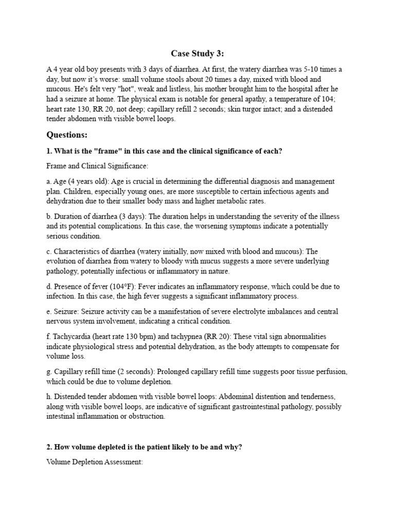 Case Study 3 | PDF | Diarrhea | Gastrointestinal Tract