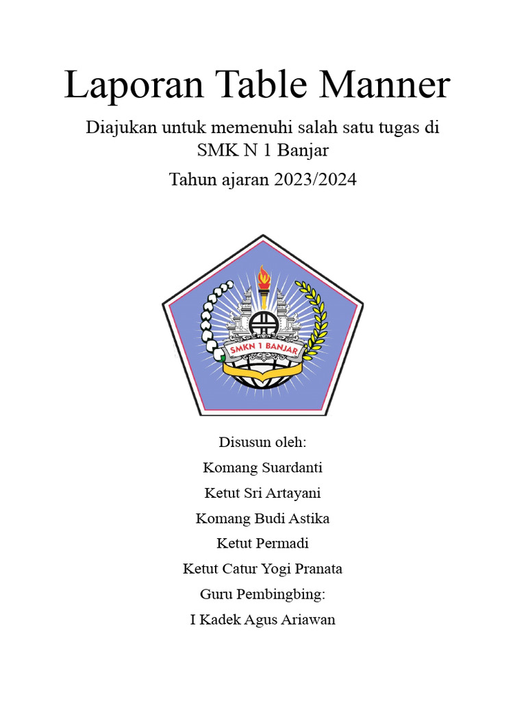 Laporan Table Manner | PDF