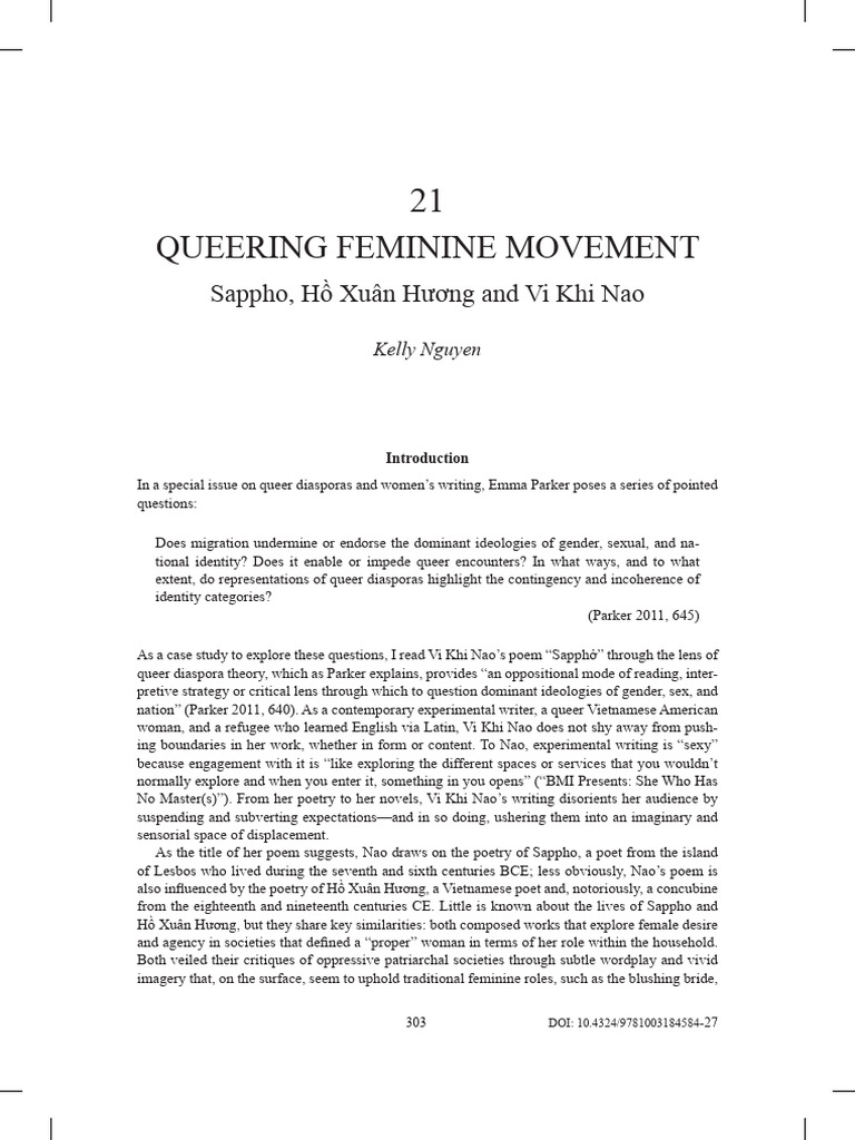 Queering Feminine Movement Sappho H Xu | PDF | Hector | Iliad