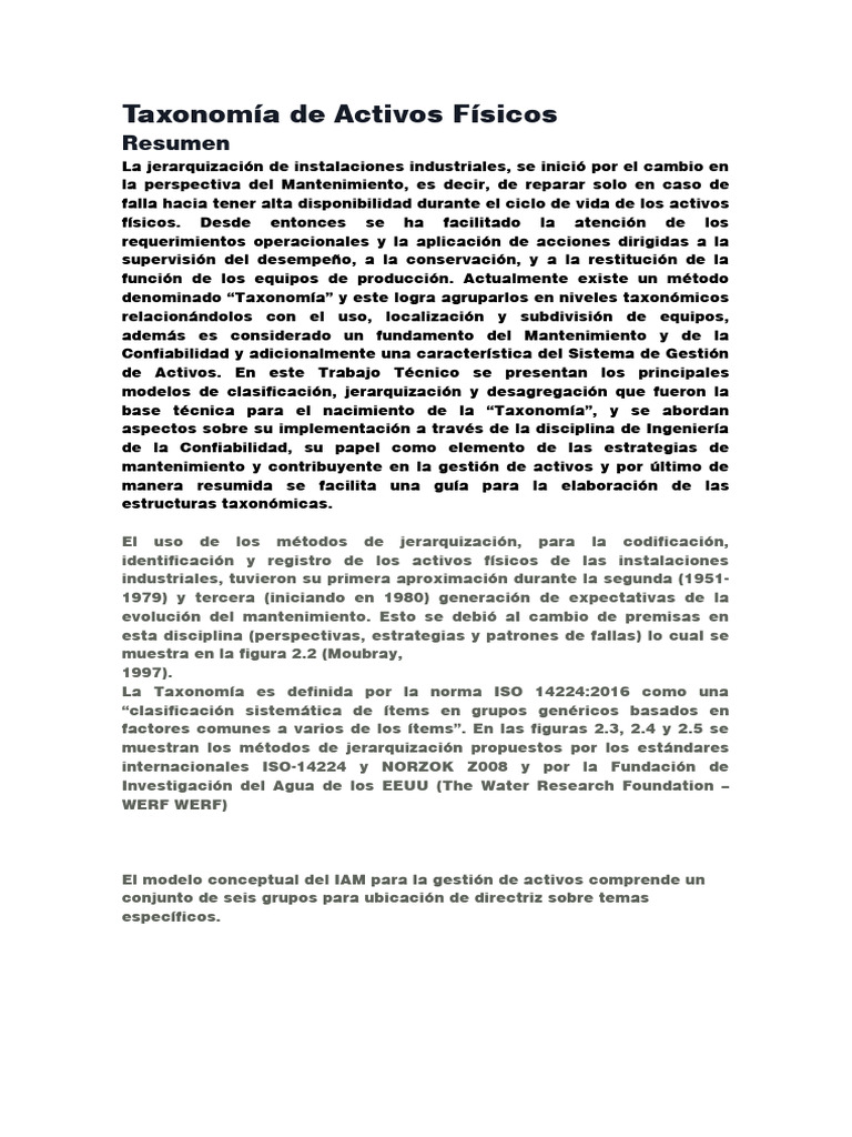 Taxonomía de Activos Físicos | PDF | Organización internacional para la ...