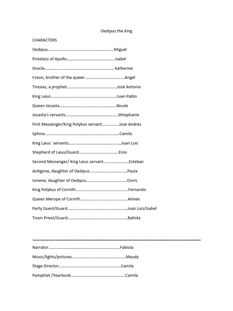 Oedipus the King: A Tragic Play Script | PDF | Art | Religion ...