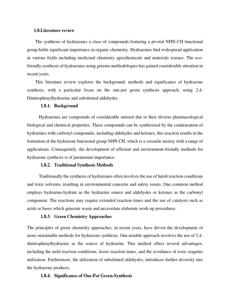Review of Literature | PDF | Organic Synthesis | Green Chemistry