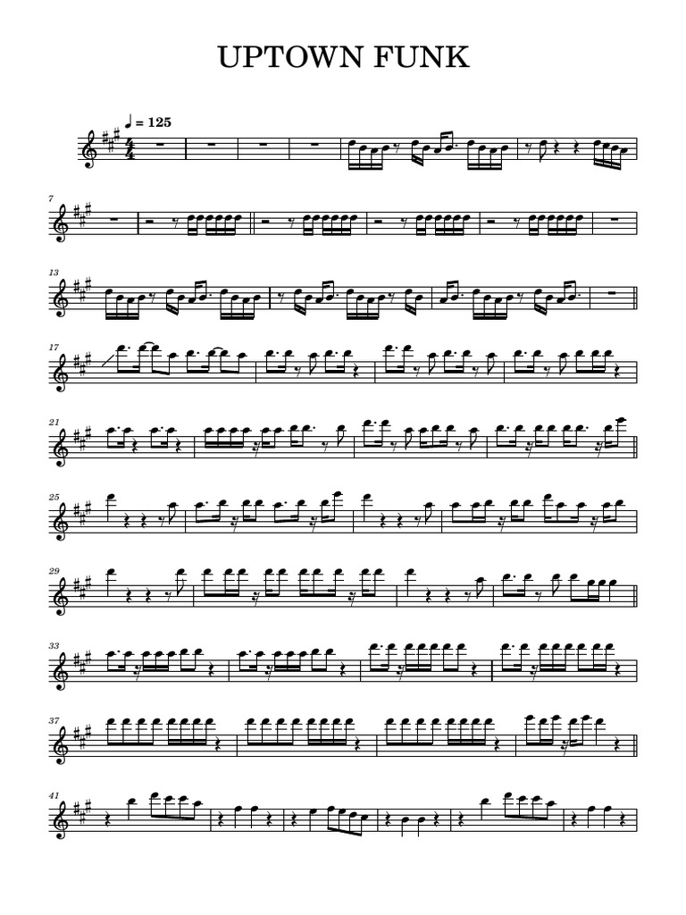 Uptown Funk Eb Score | PDF