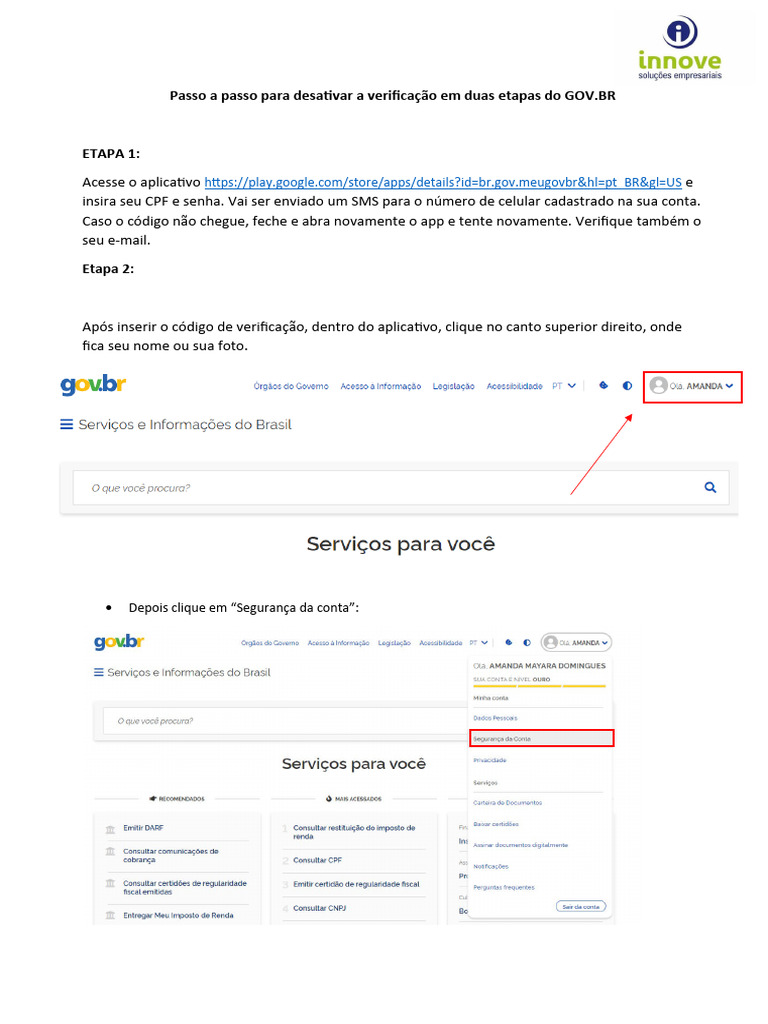 Desativando 2FA no GOV.BR | PDF | Carreira e Crescimento