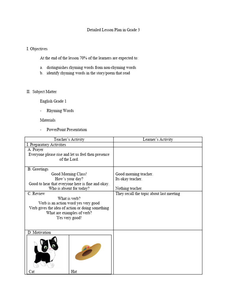 Detailed Lesson Plan in 1 | PDF | Lesson Plan | Behavior Modification