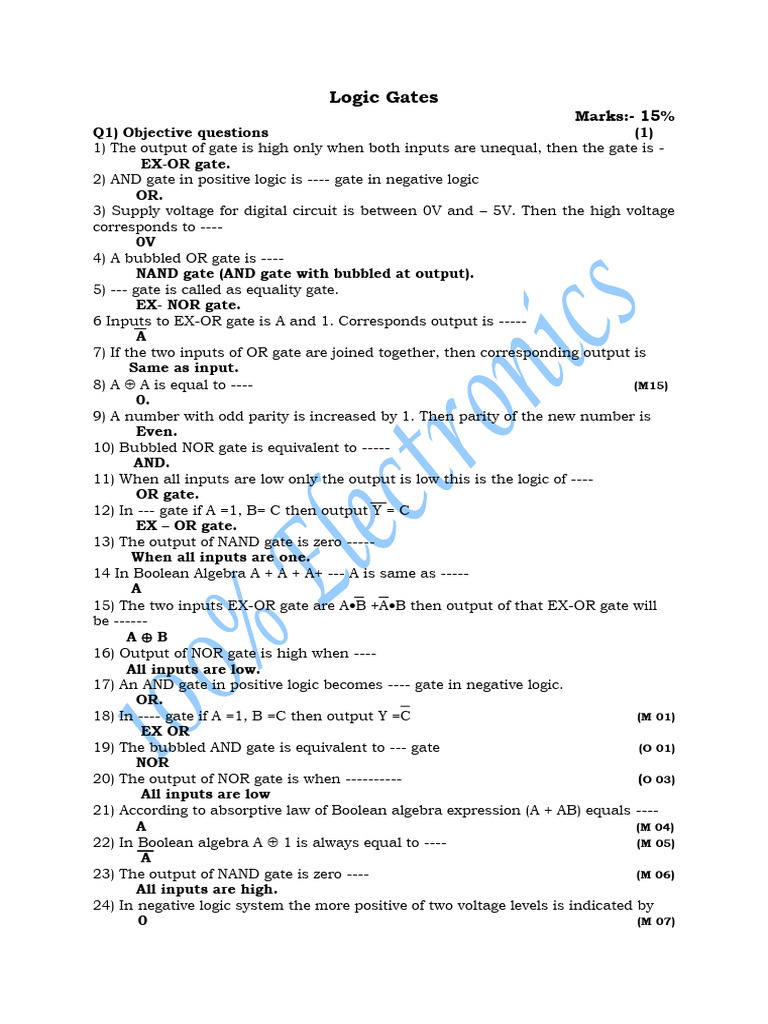 Logic Gates Pdf Logic Gate Boolean Algebra