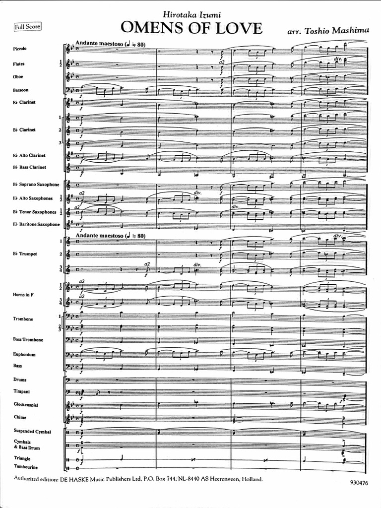 Omens of Love - Partitur | PDF | Aerophones | Musical Instruments