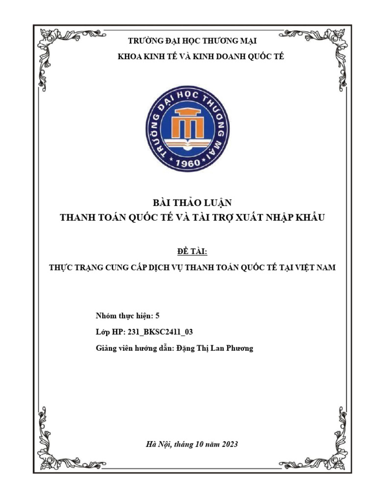 Nhóm 5 - TTQT&TTXNK - 231 - bksc2411 - 03 | PDF