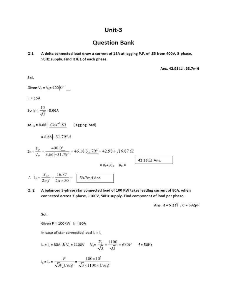 Unit-3 Question Bank | PDF
