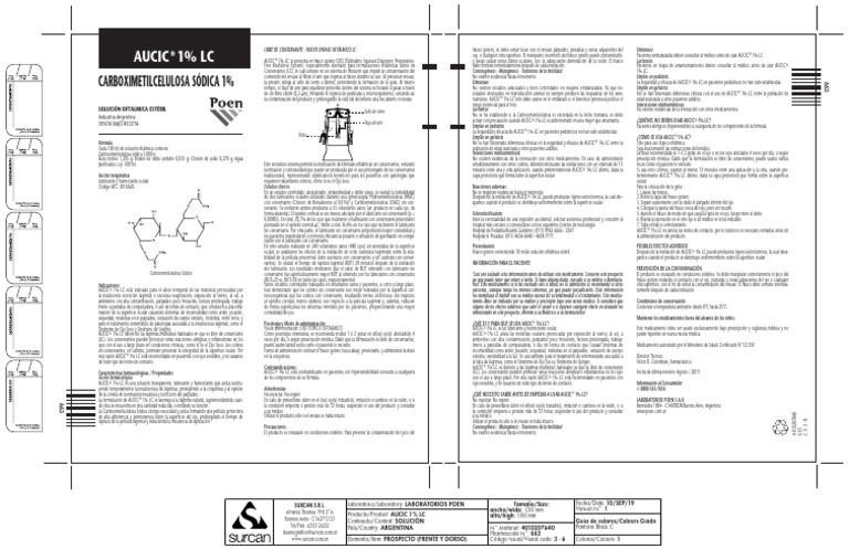 Prosp. Aucic 1-LC | PDF | Amamantamiento | Medicamentos con receta