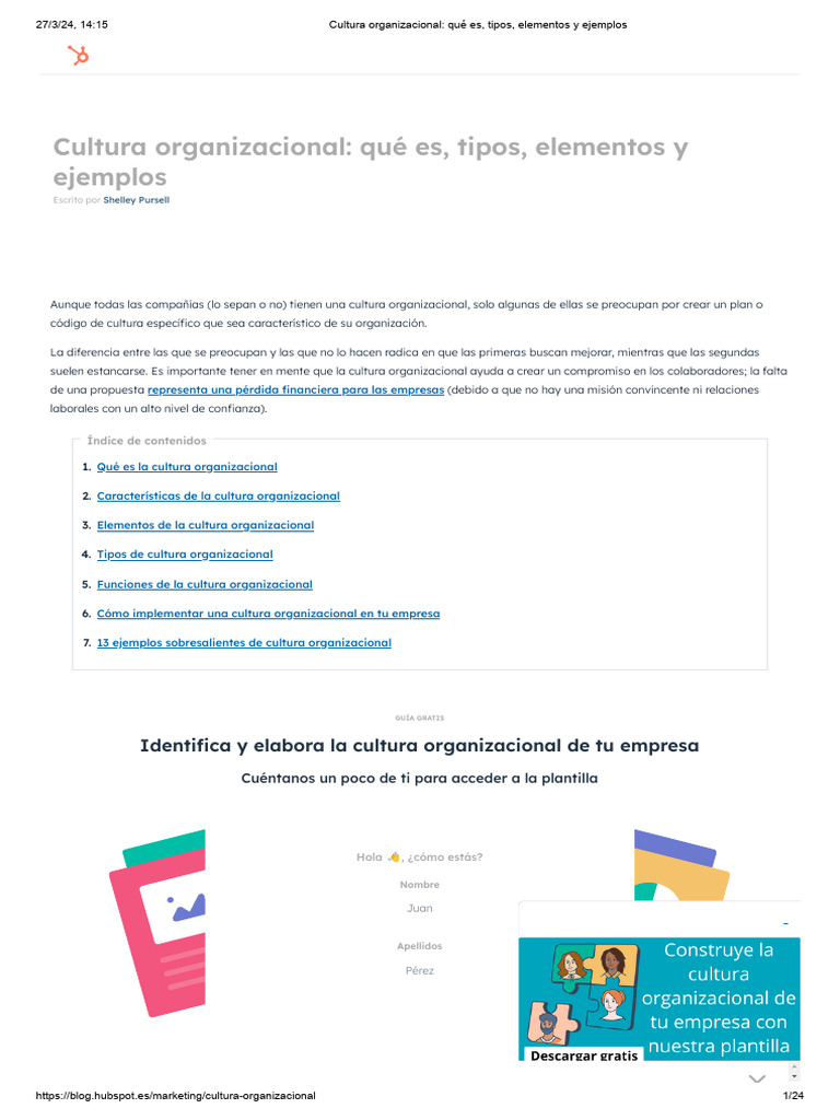 Cultura Organizacional - Qué Es, Tipos, Elementos y Ejemplos | PDF | Business | Cultura ...