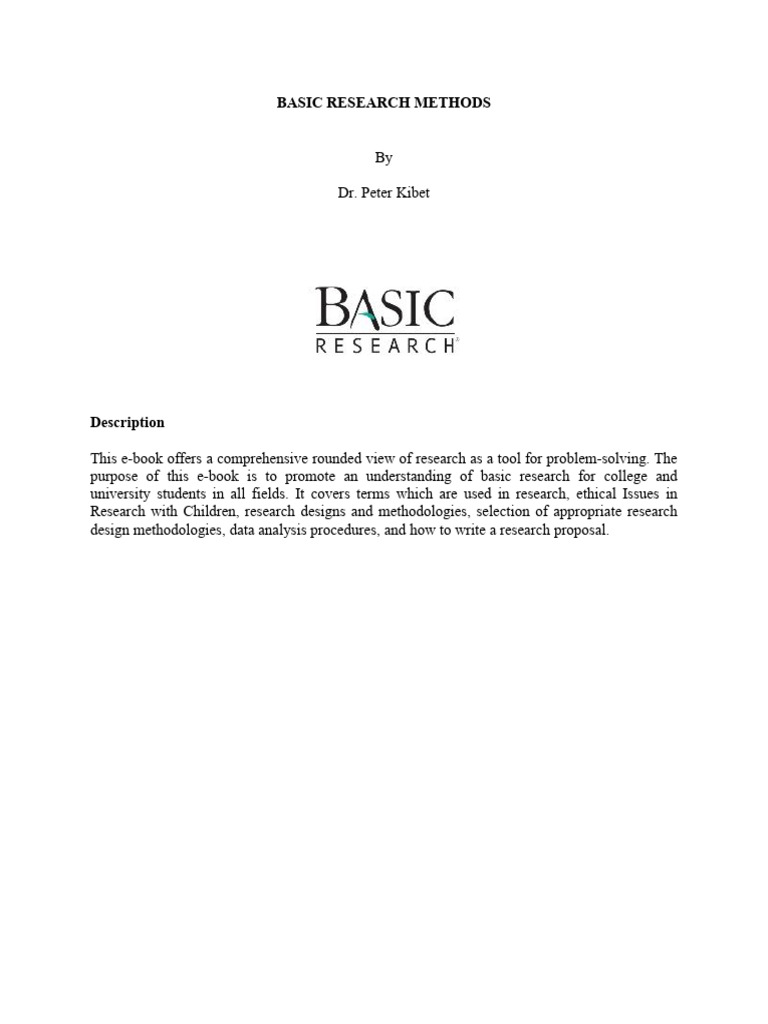 Basic Research Methods | PDF | Statistics | Hypothesis