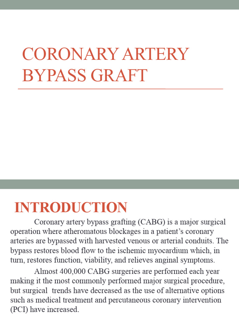 CABG | PDF | Coronary Artery Bypass Surgery | Coronary Artery Disease