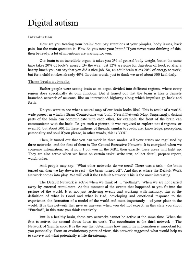 Digital autism | PDF | Brain | Attention