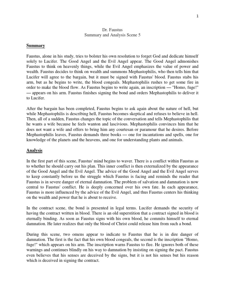 Dr. Faustus Summary and Analysis Scene 5 | PDF | Satan | Hell