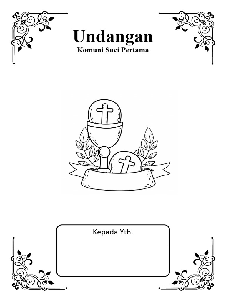 Undangan Komuni Suci Pertama | PDF