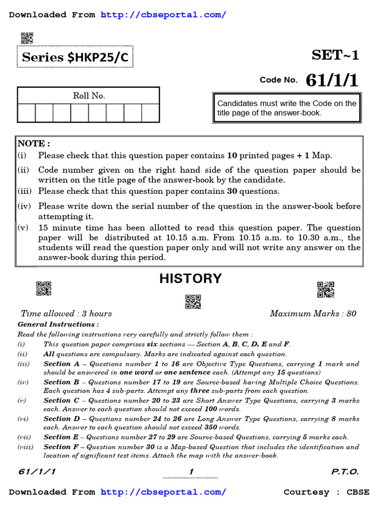 Cbse Class 12 Compartment Paper 2021 History | PDF | Mahabharata